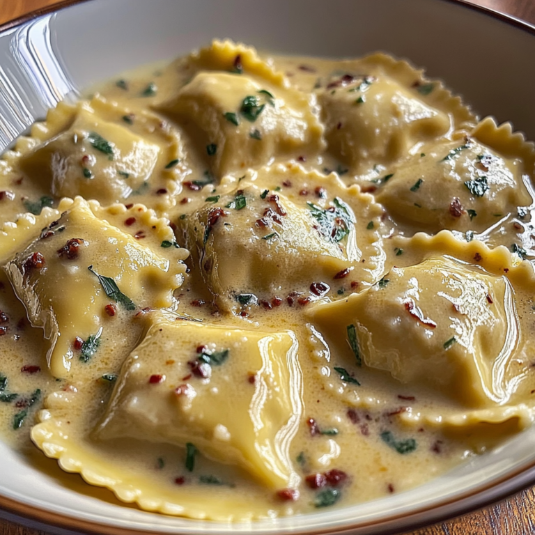 Creamy Tuscan Cheese Ravioli